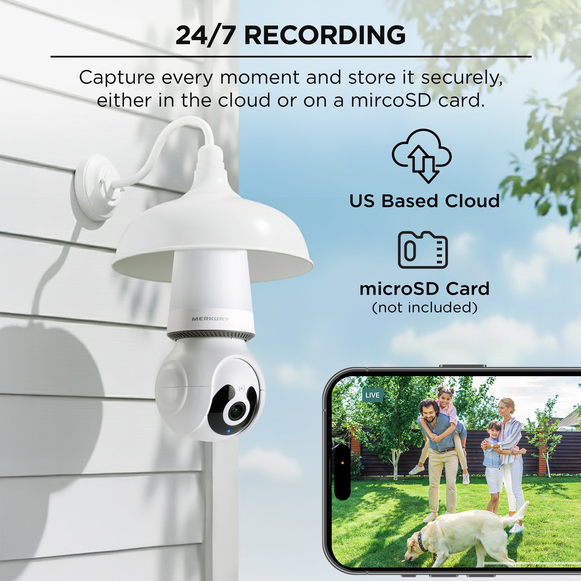 Merkury Smart 2K Light Bulb Security Camera