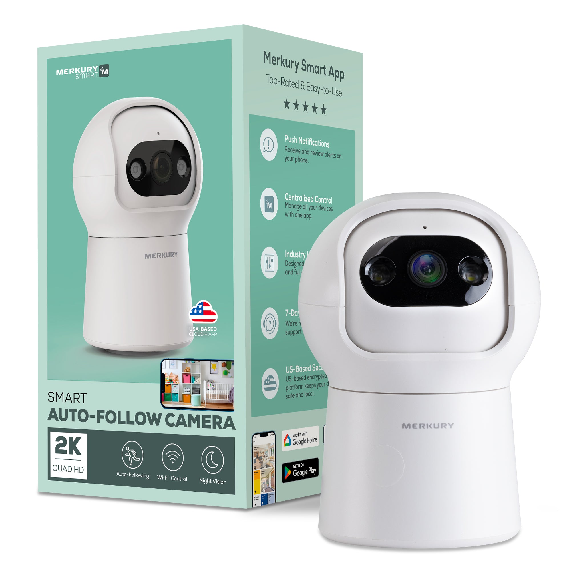 Auto-Tracking Indoor Cam (Plug-in) – Merkury Smart